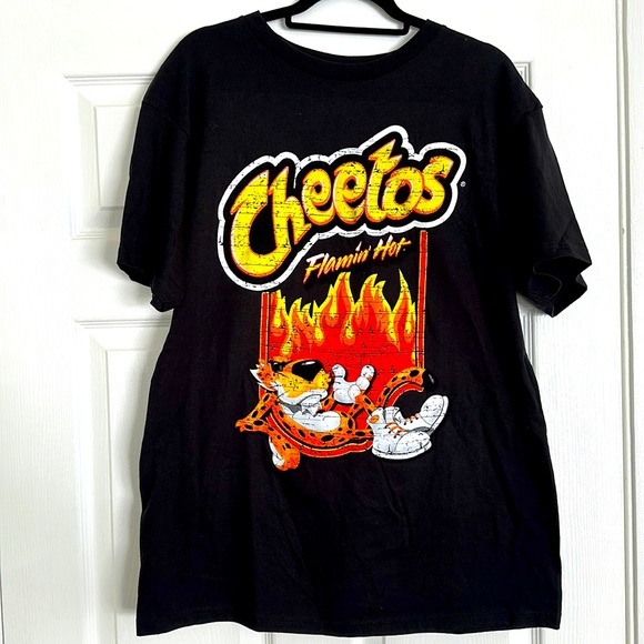 Cheetos | Shirts | Cheetos Flaming Hot Black L Tee Shirt | Poshmark